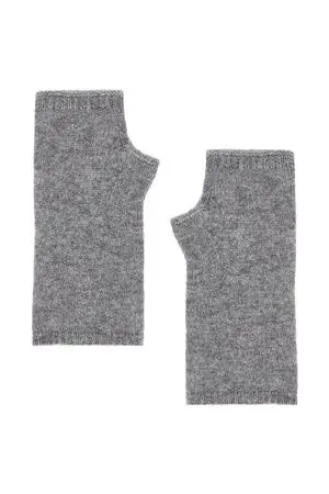 Jenni Kayne Fingerless Cashmere Gloves - Grey