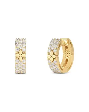 Roberto Coin 18k Yellow Diamond Hoop Earrings - Gold