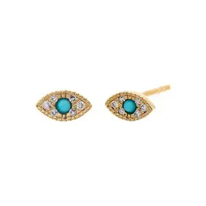 BY ADINA EDEN Diamond Pave X Evil Eye Stud Earring 14k