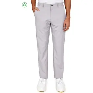 CON.STRUCT Regular Fit Solid Flat Front Recycled Performance Golf Pants - Stone