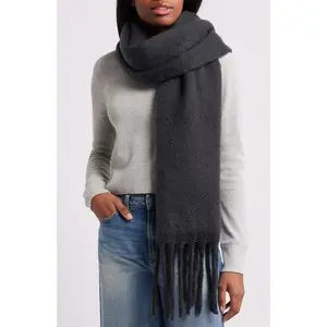 Bp. Fringe Blanket Scarf Black