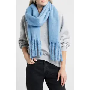 Bp. Fringe Blanket Scarf Blue Skyride
