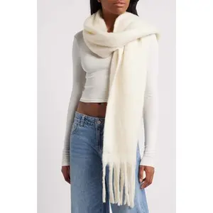 Bp. Fringe Blanket Scarf Ivory