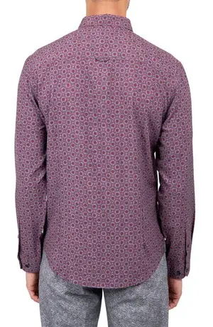 BROOKLYN BRIGADE Slim-fit Medallion Performance Long Sleeve Shirt - Plum