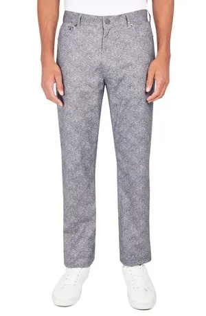 BROOKLYN BRIGADE Slim Fit Marled Print 5-pocket Pants - Charcoal