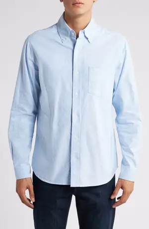 SCHOTT Button-down Oxford Shirt - Blue