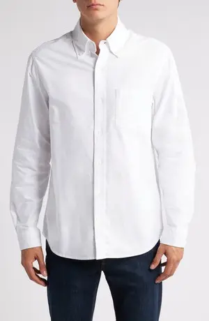 SCHOTT Button-down Oxford Shirt White