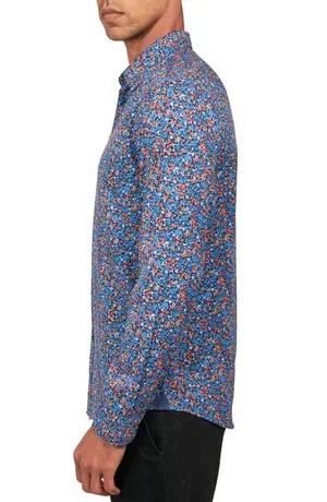 BROOKLYN BRIGADE Slim Fit Liberty Floral Recycled 4-way Stretch Performance Long Sleeve Shirt - Multi