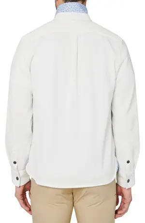 BROOKLYN BRIGADE Solid Waffle Knit Shirt Jacket - White