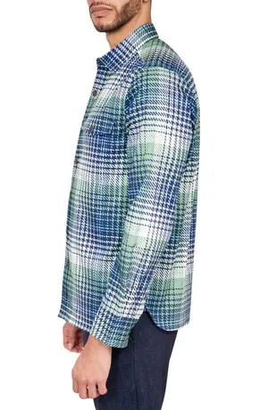 BROOKLYN BRIGADE Plaid Cotton Shirt Jacket - Green