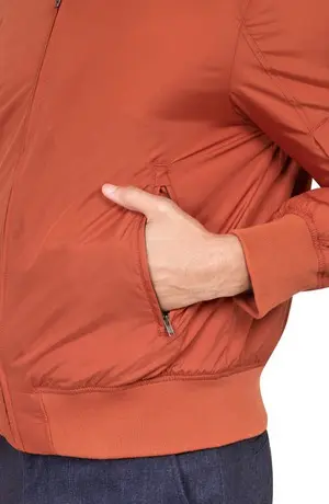 BROOKLYN BRIGADE Solid Water Repellent Bomber Jacket - Orange