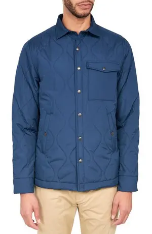BROOKLYN BRIGADE Water Repellent Quilted Shirt Jacket - Blue