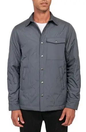 BROOKLYN BRIGADE Water Repellent Quilted Shirt Jacket - Grey