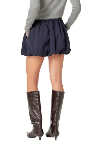 English Factory Bubble Hem Mini Skirt - Navy