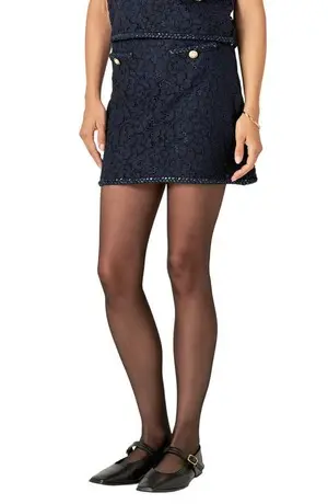 English Factory Sequin & Lace Miniskirt
