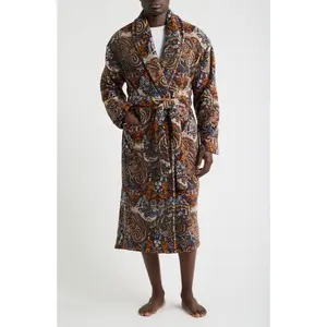 Majestic International High Note Print Plush Shawl Robe - Fall
