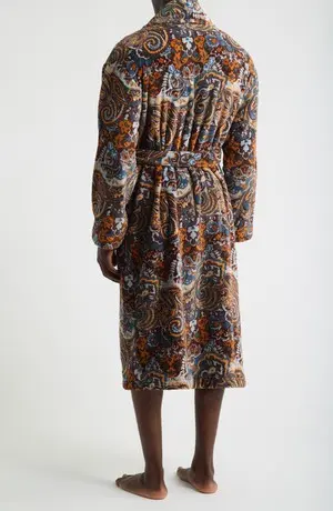 Majestic International High Note Print Plush Shawl Robe