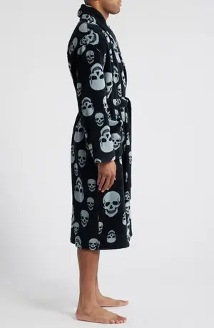 Majestic International High Note Print Plush Shawl Robe
