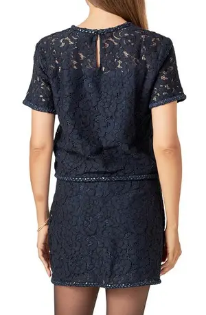 English Factory Lace & Sequin Top