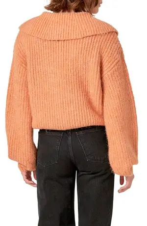 English Factory Collar Chunky Sweater - Peach