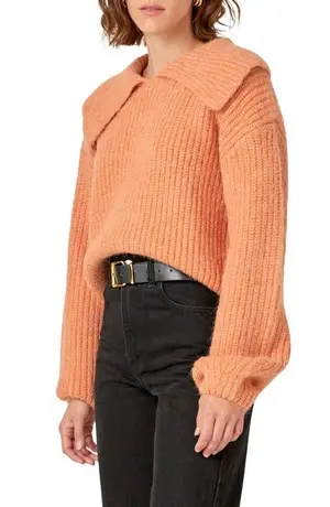 English Factory Collar Chunky Sweater - Peach