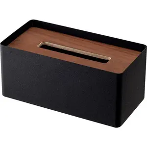 YAMAZAKI Standard Rectangular Tissue Box Case - Walnut