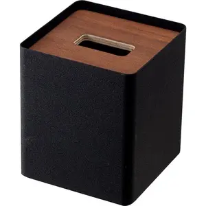 YAMAZAKI Square Tissue Box Case - Walnut