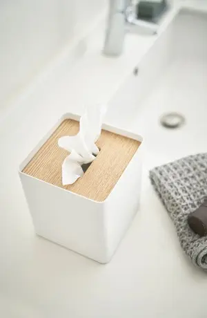 YAMAZAKI Square Tissue Box Case - Ash