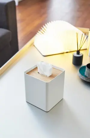 YAMAZAKI Square Tissue Box Case - Ash