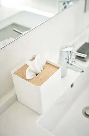 YAMAZAKI Square Tissue Box Case - Ash
