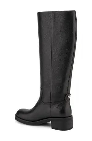 Aerosoles Morisson Knee High Boot - Black Pebbled Leather