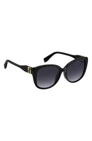 Marc Jacobs 57mm Gradient Cat Eye Sunglasses - Black/ Dark Grey