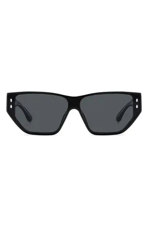 Isabel Marant 66mm Oversized Angular Sunglasses - Black/ Grey