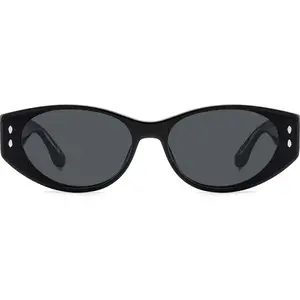 Isabel Marant 64mm Oversized Oval Sunglasses - Black/ Grey