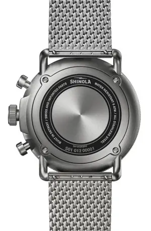 Shinola Canfield Chronograph Mesh Strap Watch - Blue
