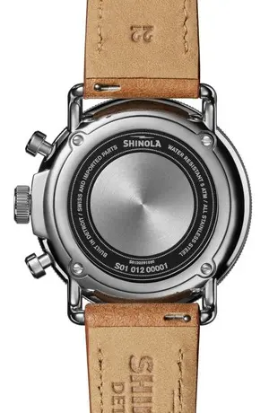 Shinola Canfield Chronograph Leather Strap Watch - Blue