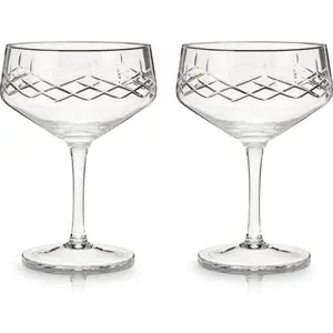 VISKI Admiral Crystal Coupe Glasses Set Of 2 - Clear