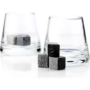 VISKI Glacier Rocks 8-piece Soapstone Cube And Tumbler Set - Clear