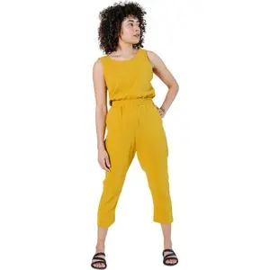 POPLINEN Organic Cotton Gauze Jumpsuit - Golden