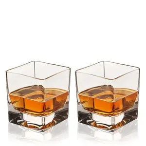 VISKI Braque Crystal Rocks Glasses Set Of 2