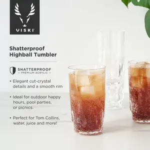 VISKI Shatterproof Acrylic Highball Tumblers Set Of 4