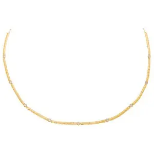 BY ADINA EDEN Diamond Scattered Bezel X Solid Choker Necklace 14k