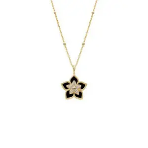 BY ADINA EDEN Fancy Pave Colored Stone Flower Necklace