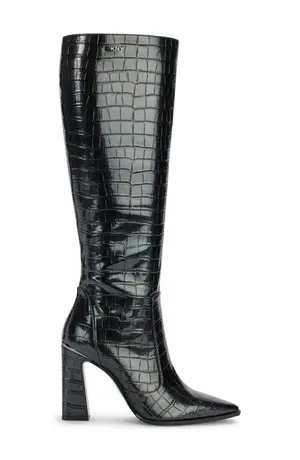 Dkny Shamira Croc Embossed Knee High Boots