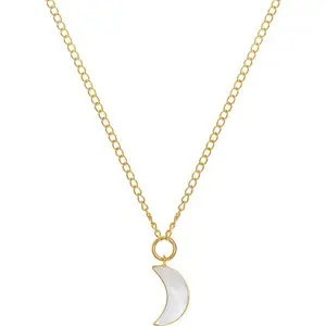 FREYA ROSE Mother Of Pearl Moon Pendant Necklace - Gold