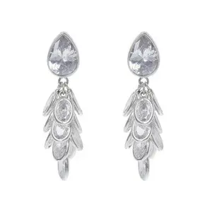 FREYA ROSE Petite Crystal Drop Earrings - Silver