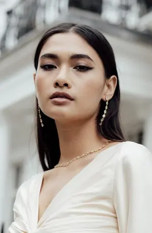 FREYA ROSE Oval Crystal Framed Drop Earrings