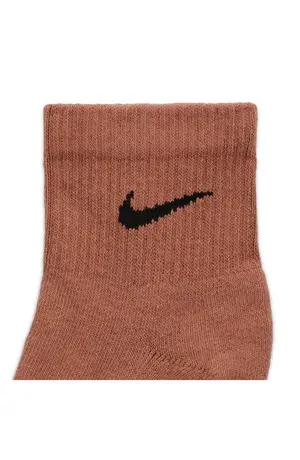 Nike 3-pack Dri-fit Everyday Plus Cushioned Ankle Socks - Brown/beige/ivory
