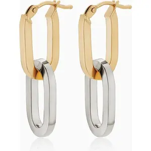 ORADINA 14k Gold Shift Drop Earrings - Two-tone Gold