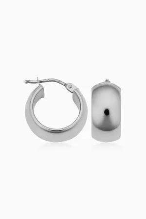 ORADINA 14k Gold Hoop Earrings - White Gold